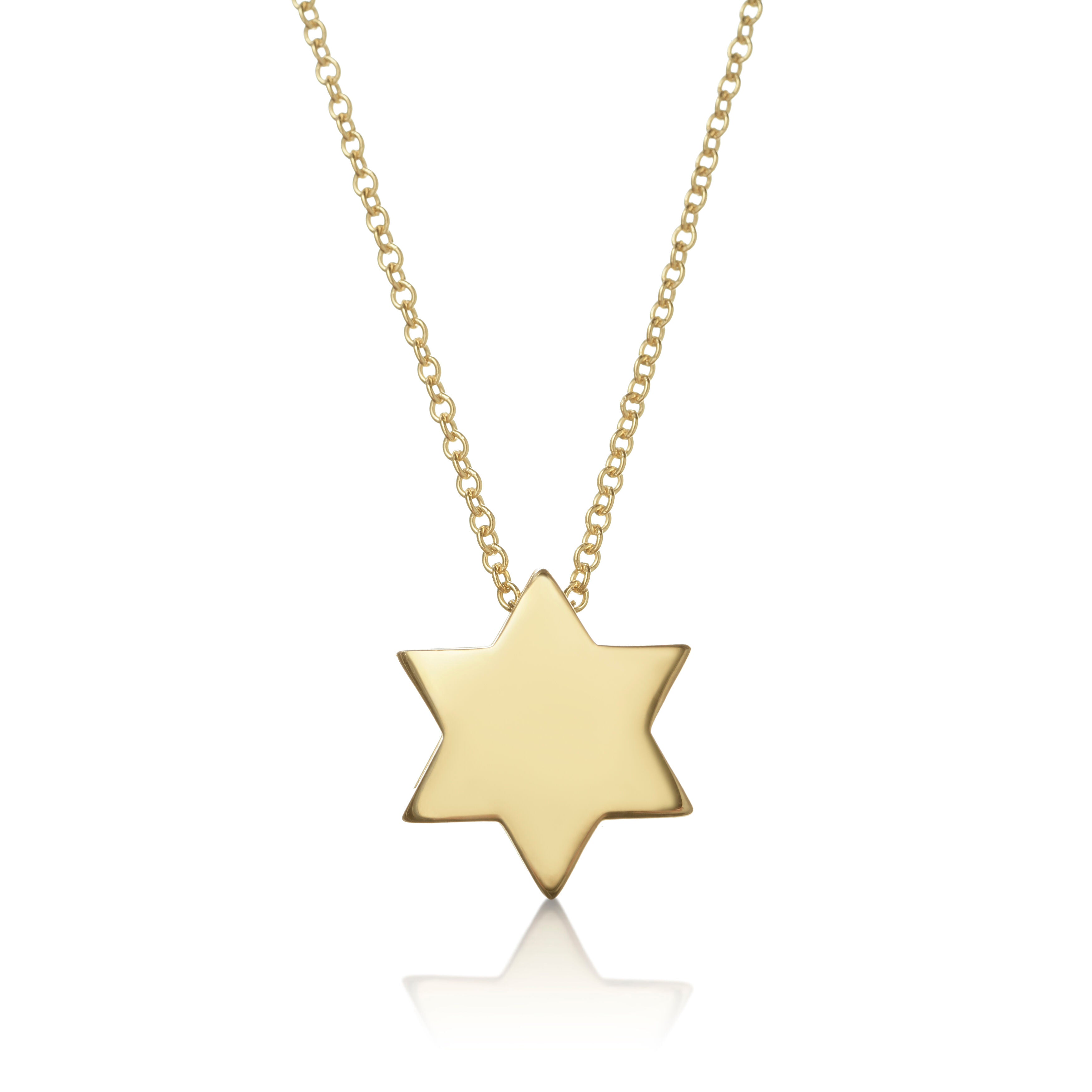 Solid 14k Gold Star of David Necklace | Classic 1/2" Charm – Alef Bet ...