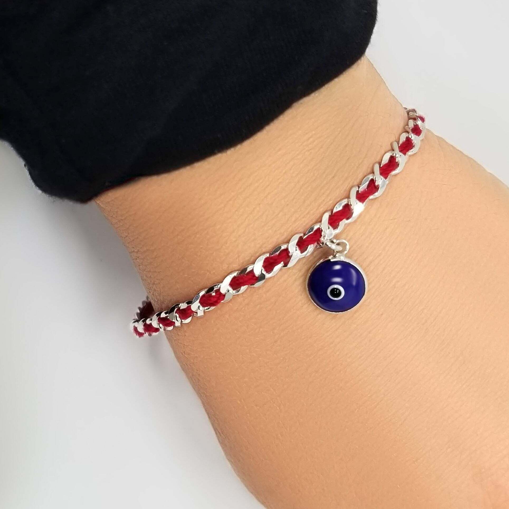 Handmade Red String Blue Evil Eye Small Bracelet | Alef Bet – Alef Bet ...